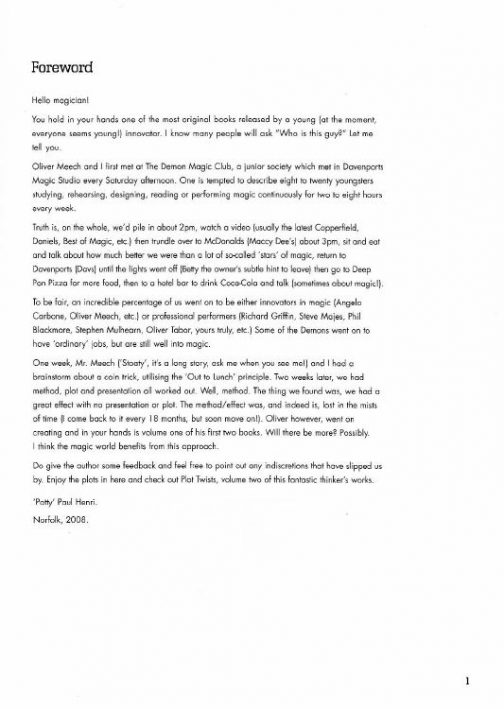 Oliver Meech – The Plot Thickens – Erdnase Magic Store